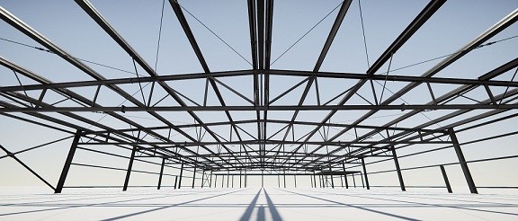 Optional Lift Steel Structure Warehouse With C/Z-Section Steel Purlin