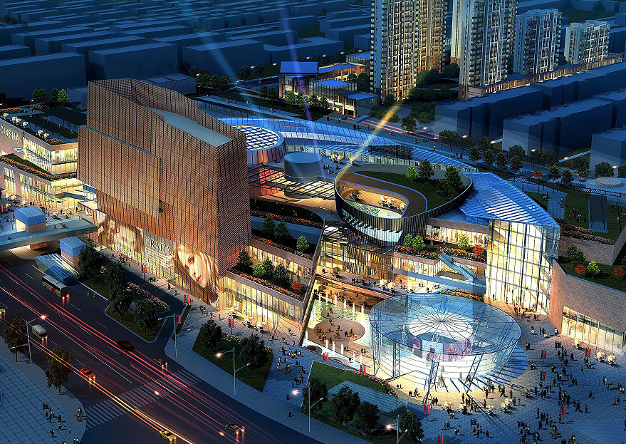 Q235B Q355B Steel Structure Shopping Mall / Two Storey Steel Frame Building