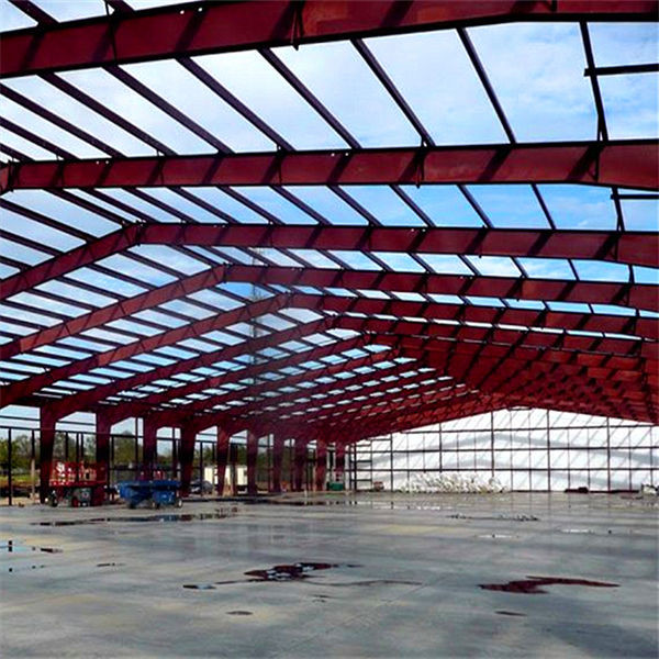 Color Steel Sheet Steel Workshop Construction With C Section Purlin